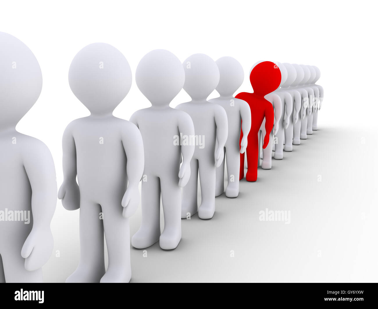 People in a row but one is different Stock Photo - Alamy