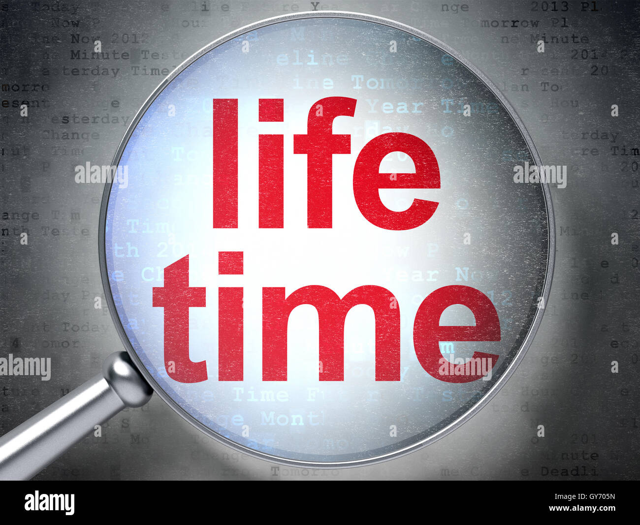 Time concept: Life Time with optical glass Stock Photo - Alamy