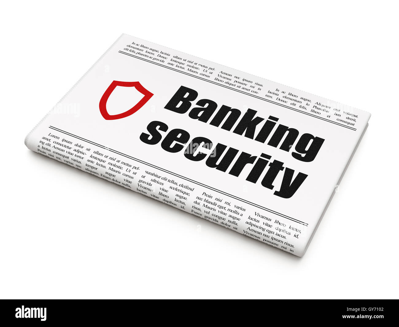 Privacy news concept: newspaper with Banking Security and Contoured ...