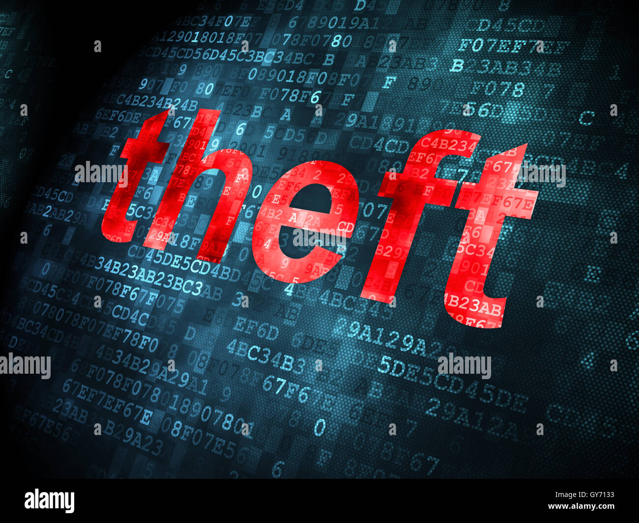 Protection concept: Theft on digital background Stock Photo - Alamy