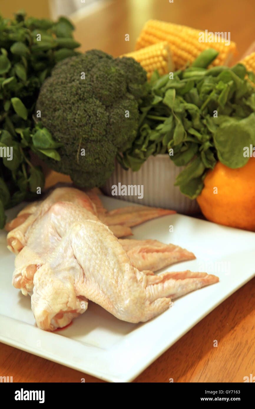 Row of Chicken Wings Stock Photo - Alamy