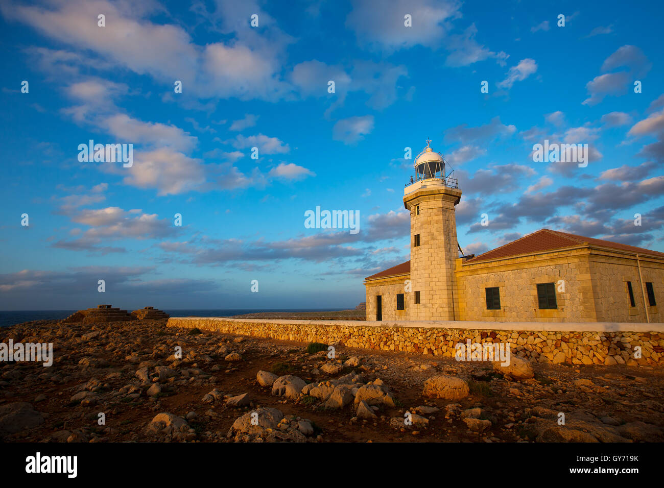 Menorca Punta Nati Faro lighthouse Balearic Islands Stock Photo - Alamy