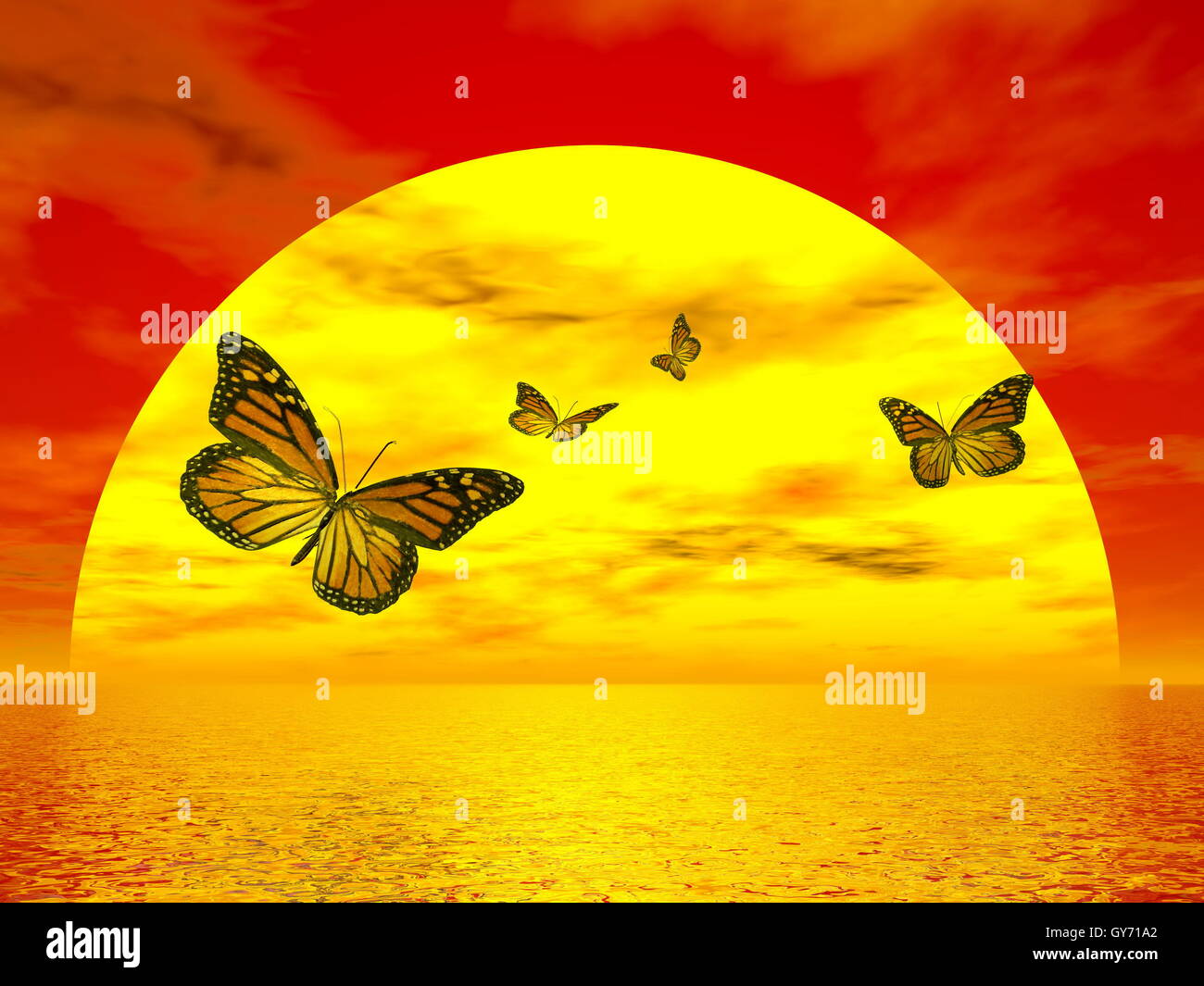 3d butterflies hi-res stock photography and images - Alamy