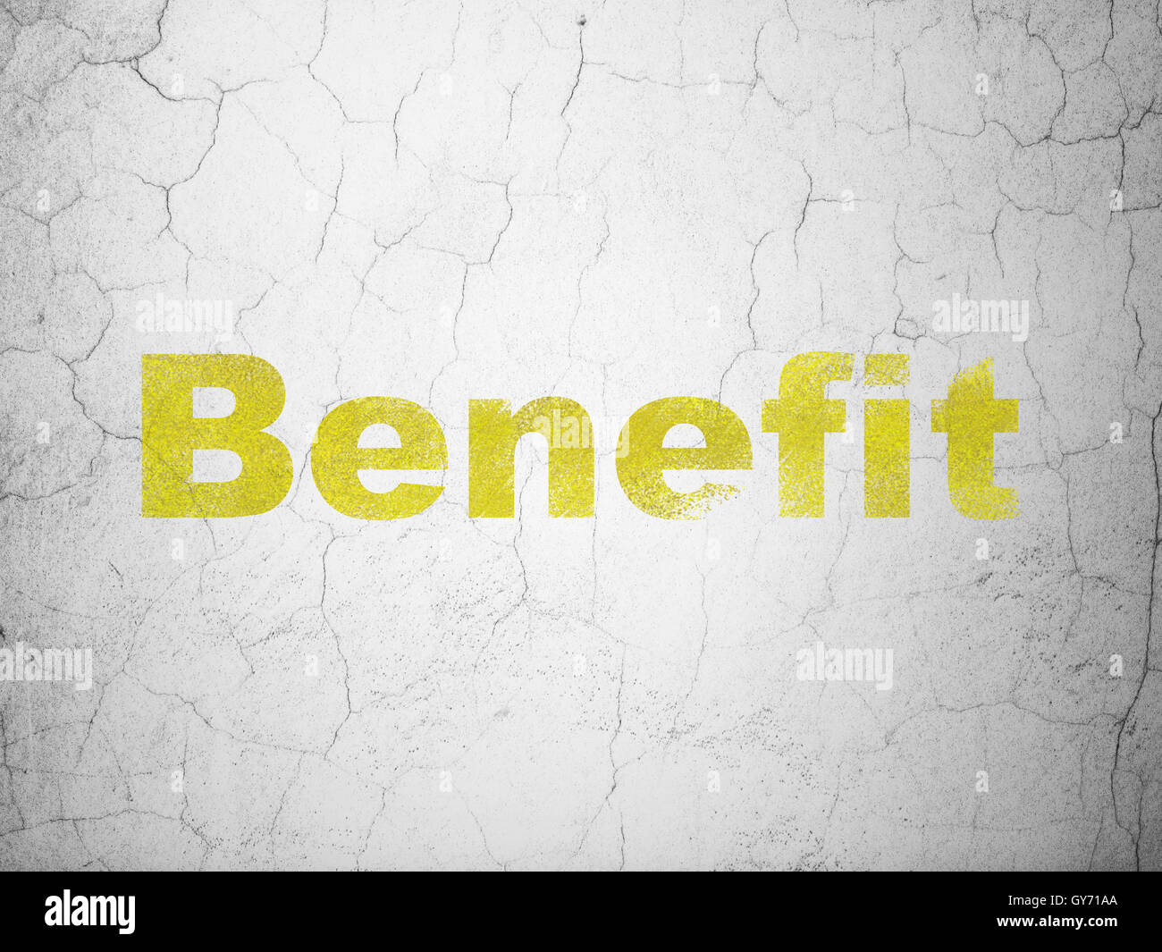 Finance concept: Benefit on wall background Stock Photo - Alamy
