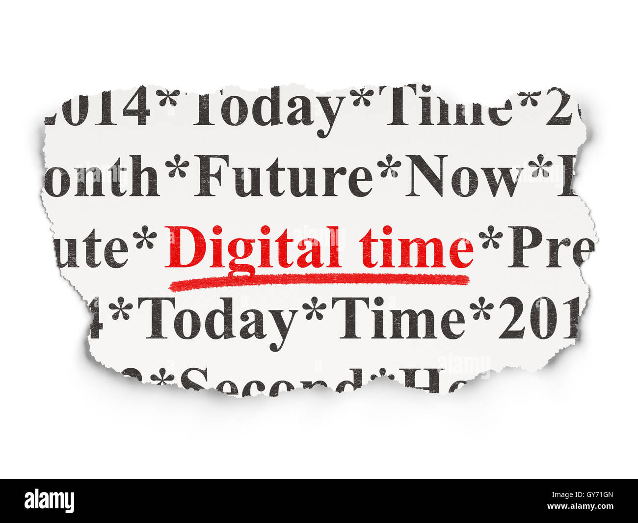 Timeline concept: Digital Time on Paper background Stock Photo - Alamy