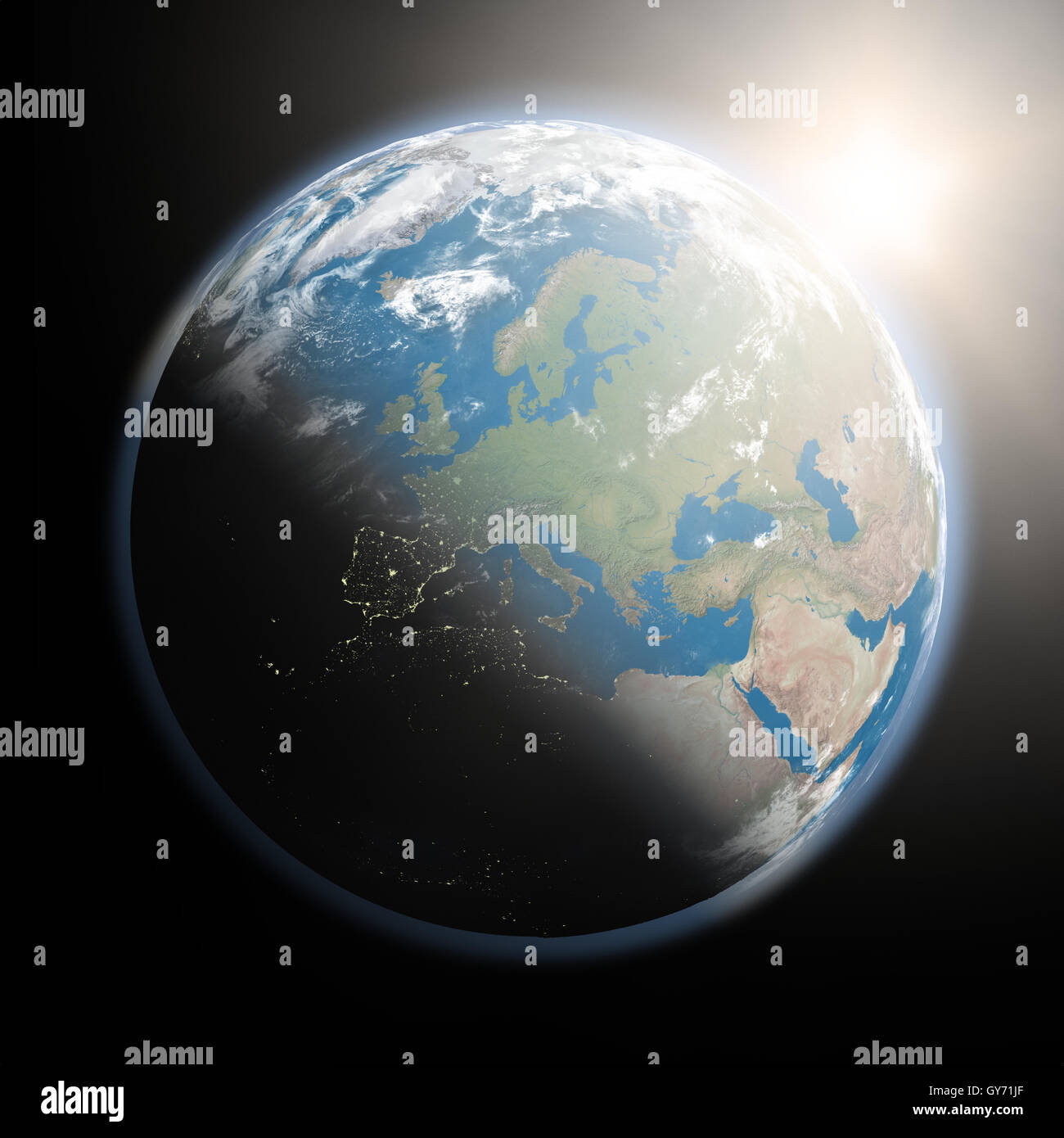 Sunrise over Europe Stock Photo - Alamy