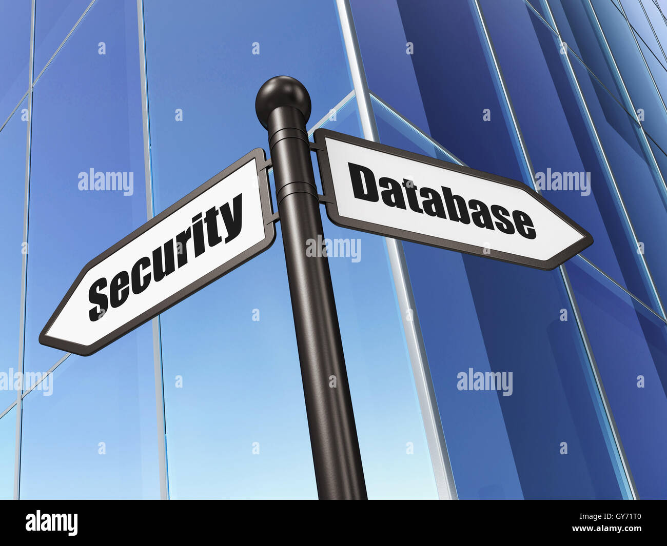 Protection concept: sign Database Security on Building background Stock ...