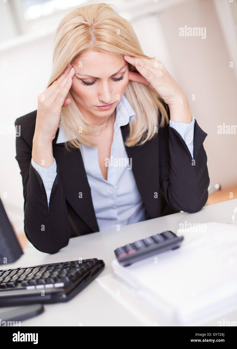 Beautiful businesswoman doing finances Stock Photo - Alamy