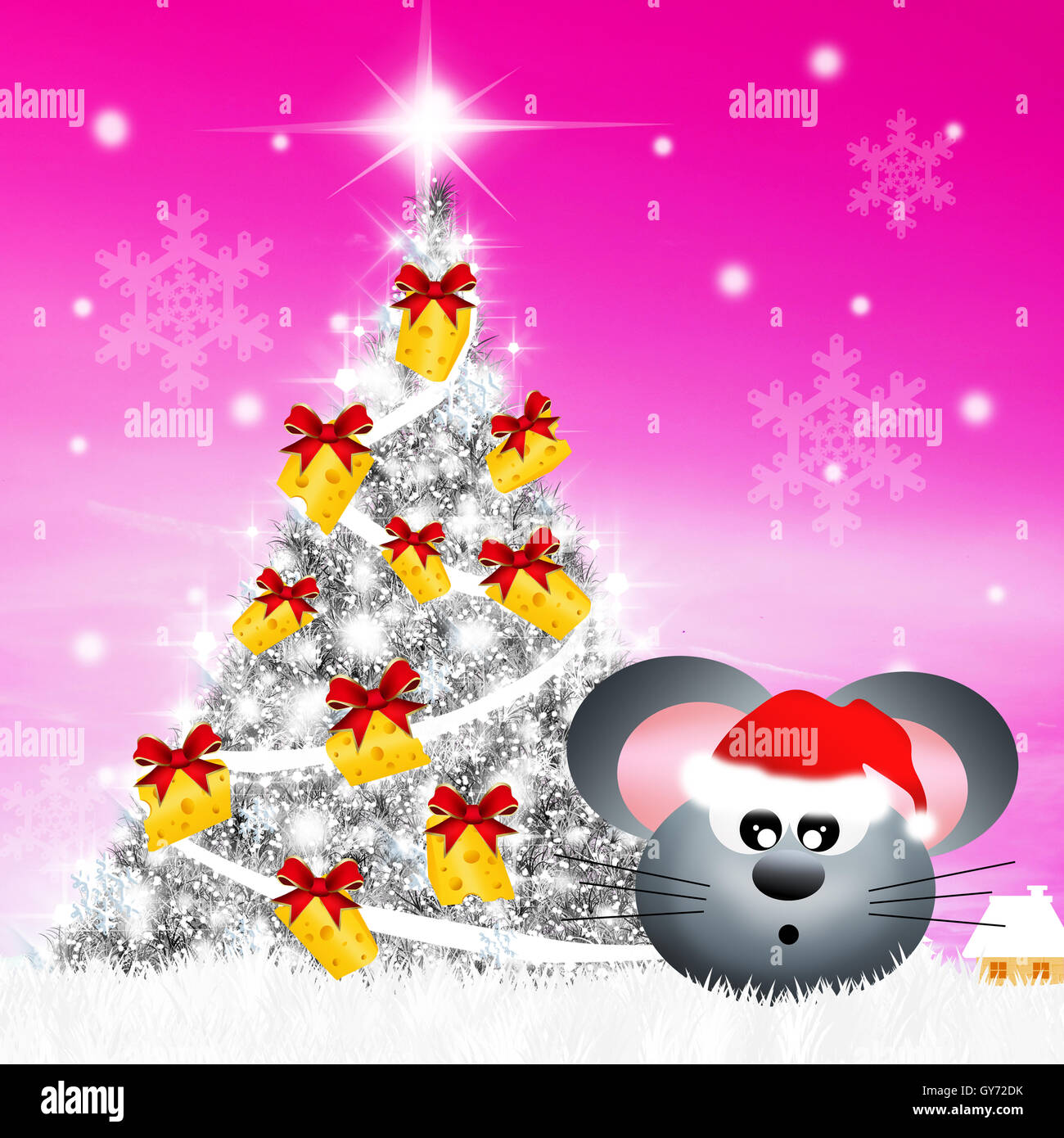 mouse at Christmas Stock Photo - Alamy