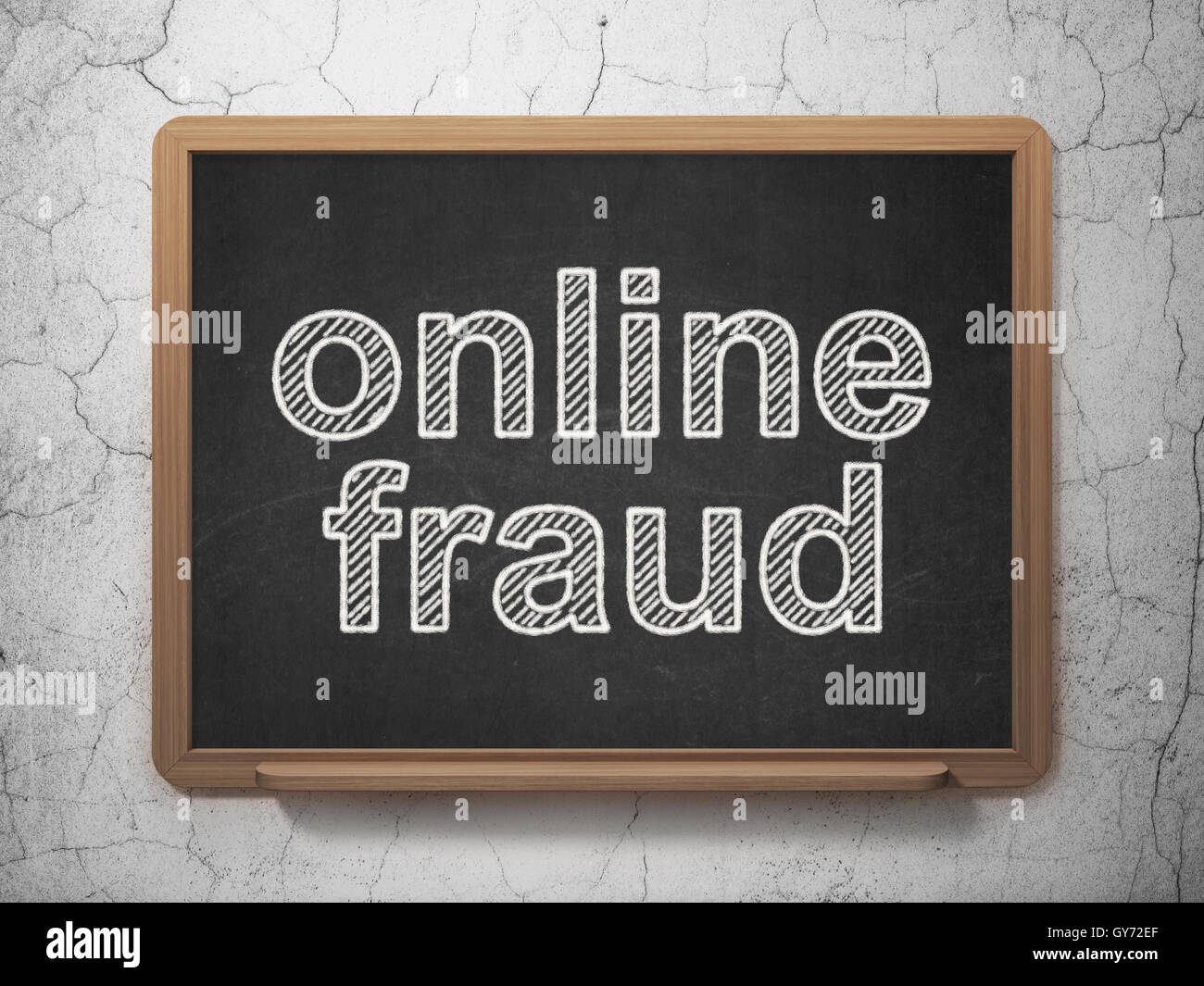 Safety concept: Online Fraud on chalkboard background Stock Photo - Alamy