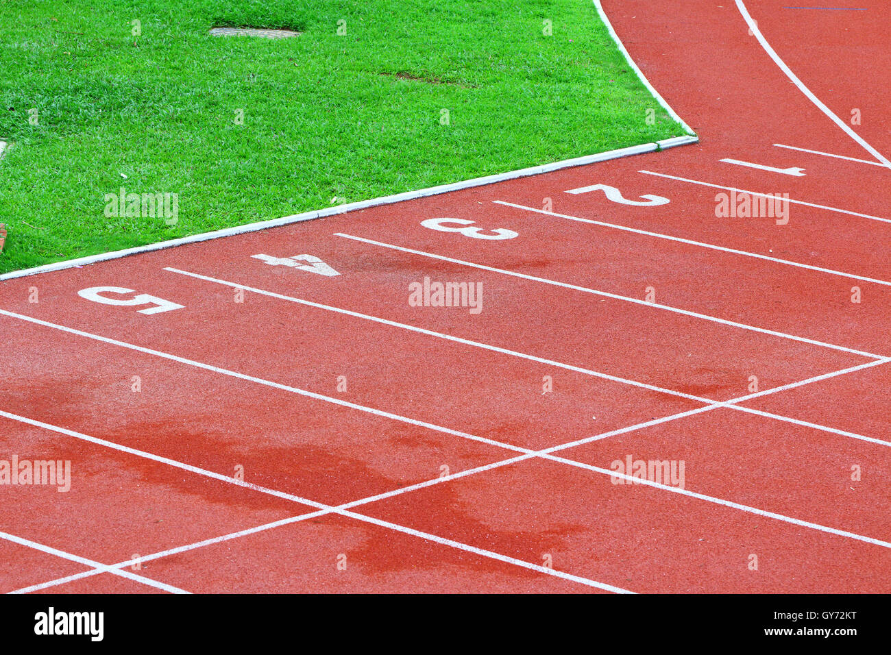 Running way with number Stock Photo - Alamy