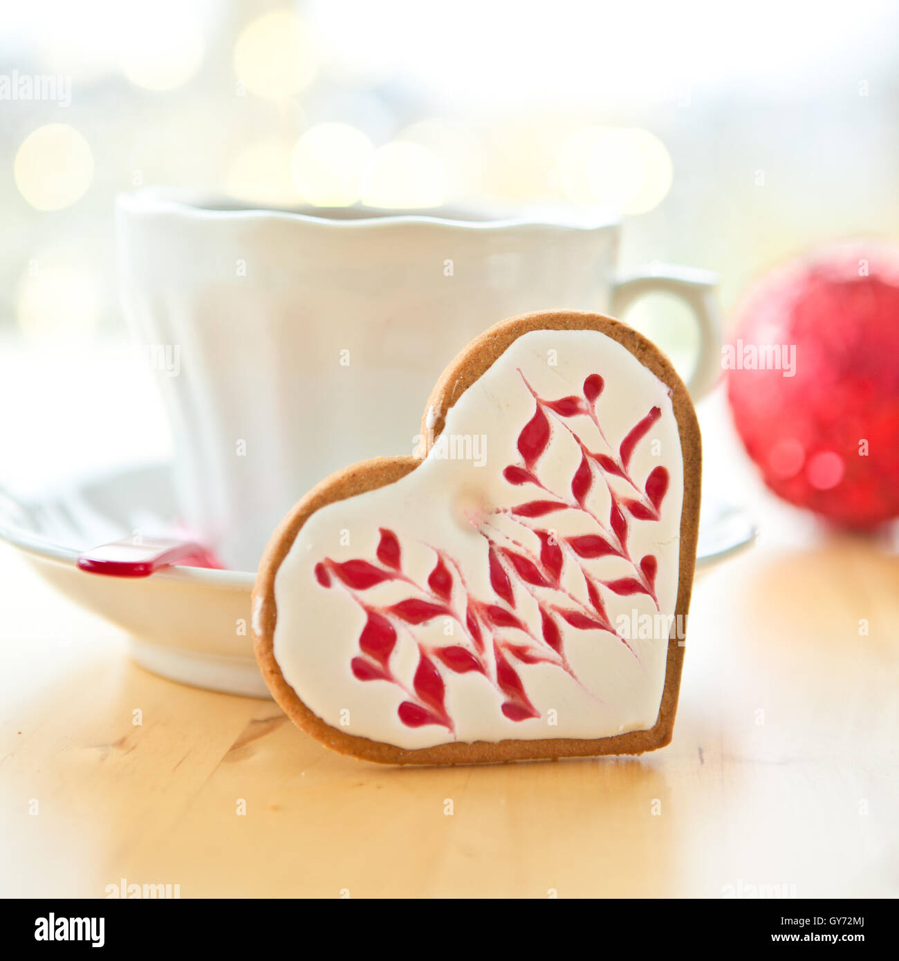 Heart-shaped cookie for christmas Stock Photo - Alamy