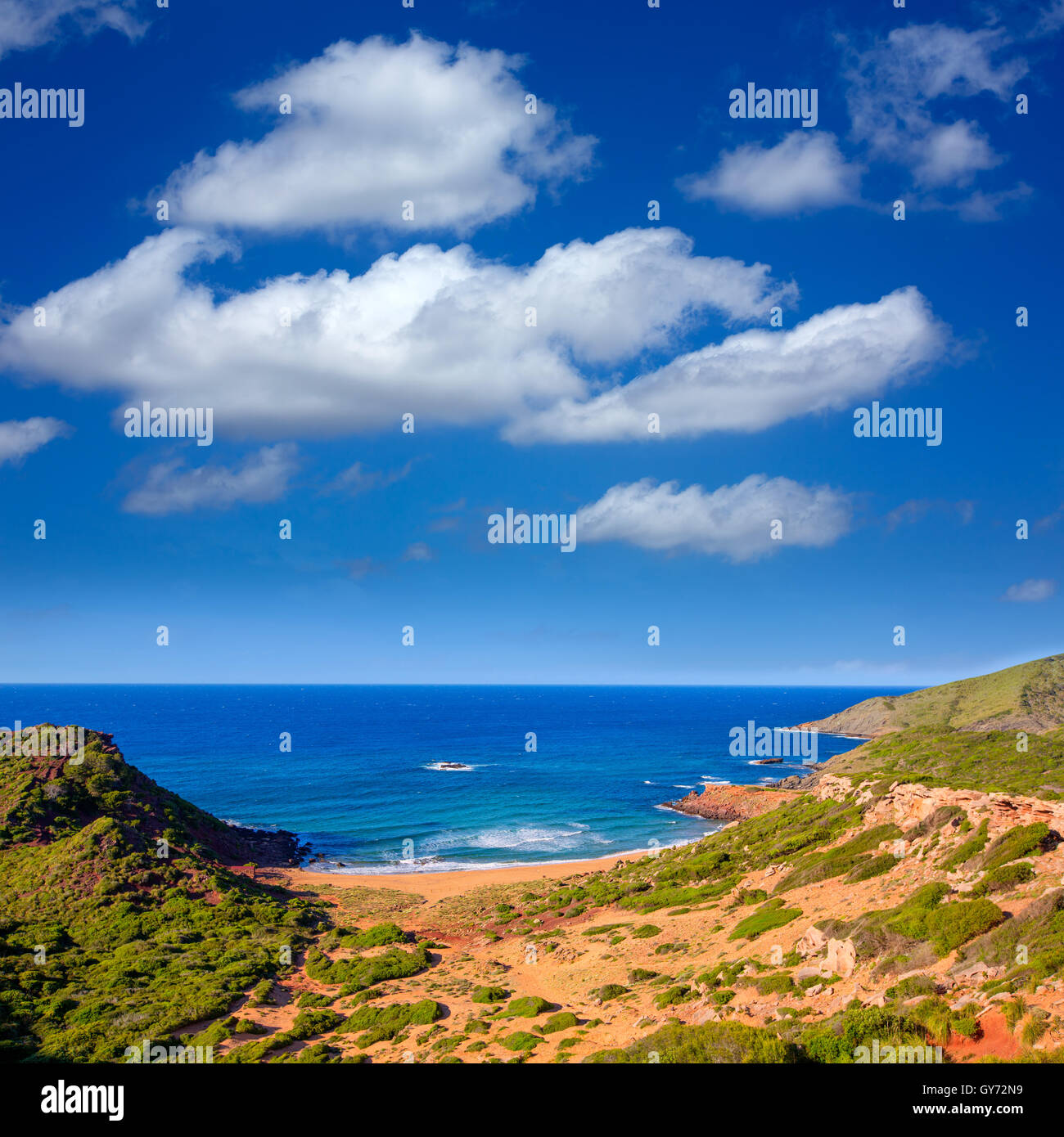 Cala Pilar beach in Menorca at Balearic Islands Stock Photo - Alamy