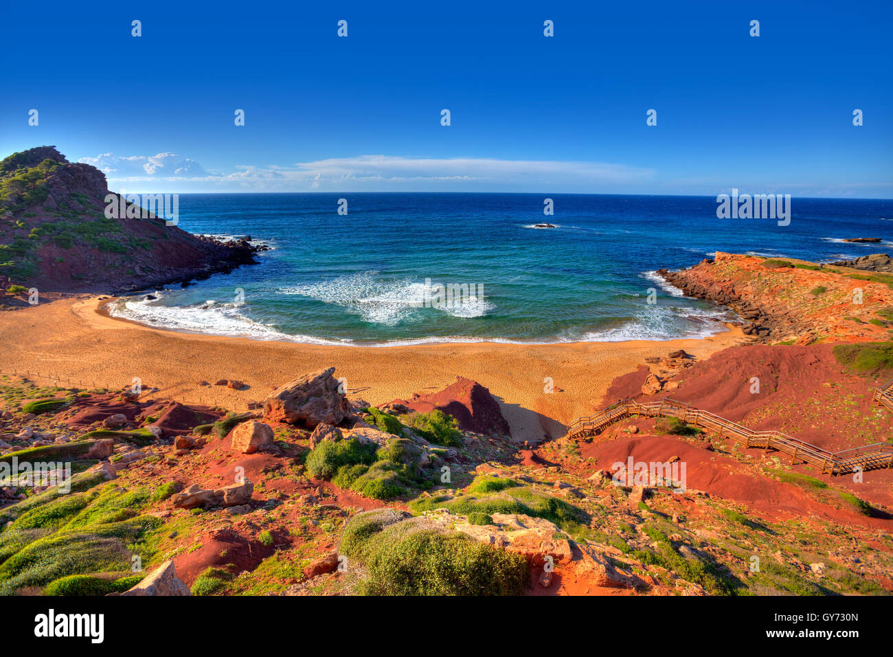 Cala Pilar beach in Menorca at Balearic Islands Stock Photo - Alamy