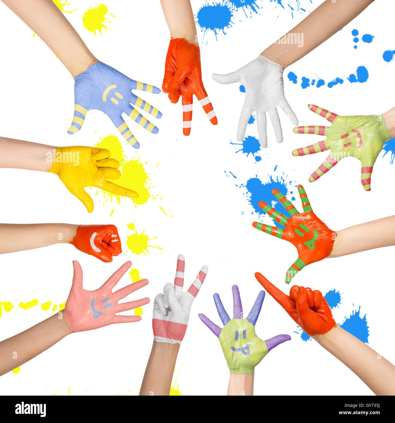 painted children's hands Stock Photo - Alamy