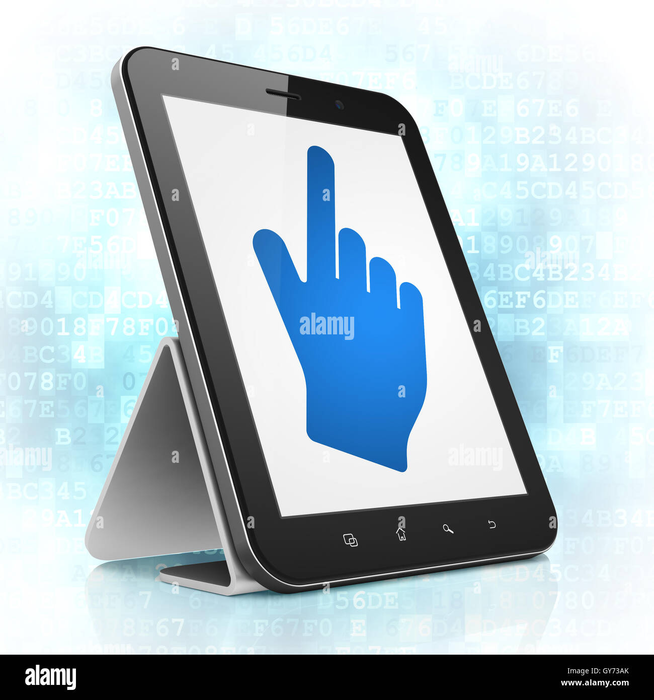 Tablet 3d Cursor Hand Click High Resolution Stock Photography and ...
