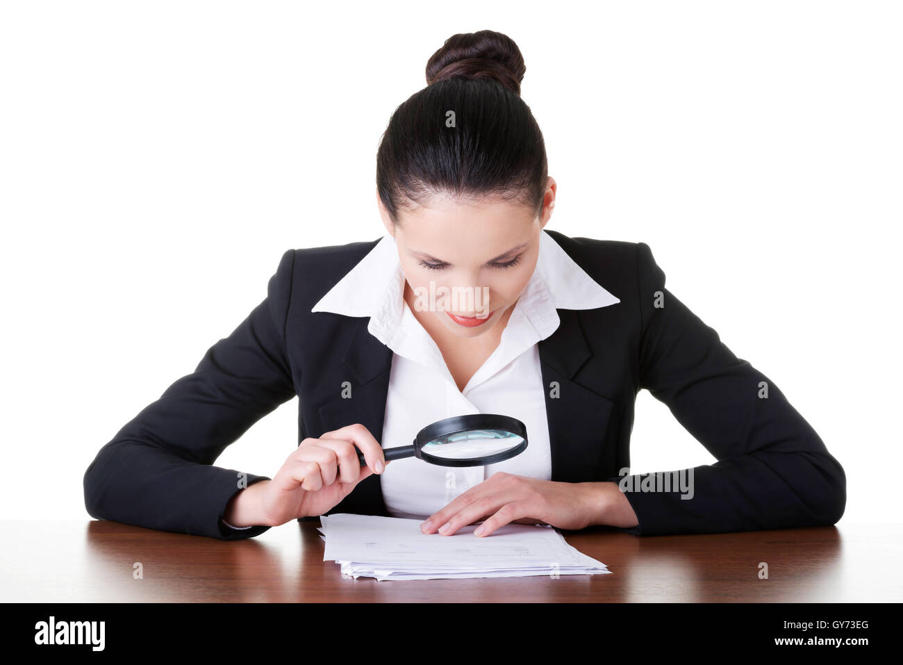 Hand holding magnifying glass reading hi-res stock photography and ...