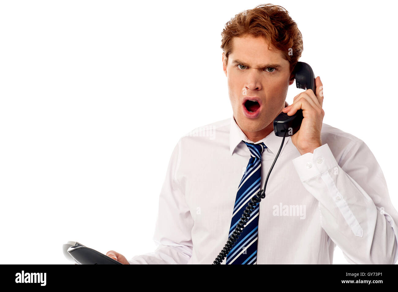 Angry business professional yelling Stock Photo - Alamy