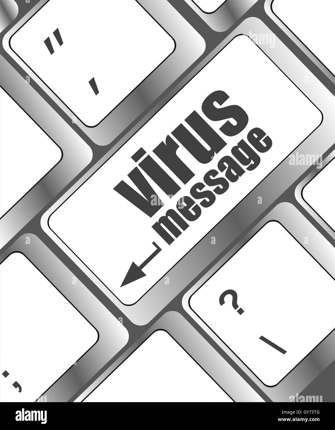 Computer keyboard with virus message key Stock Photo - Alamy