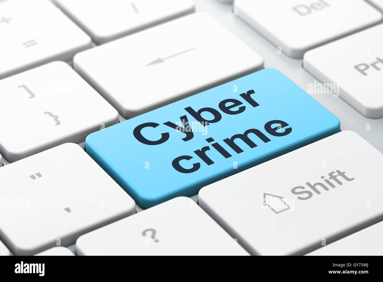 Protection concept: Cyber Crime on computer keyboard background Stock ...