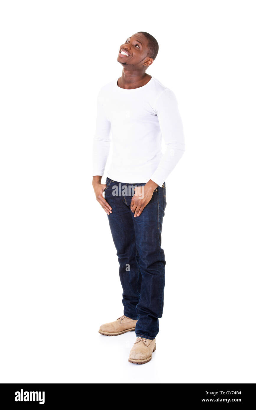 Handsome male looking up Stock Photo - Alamy