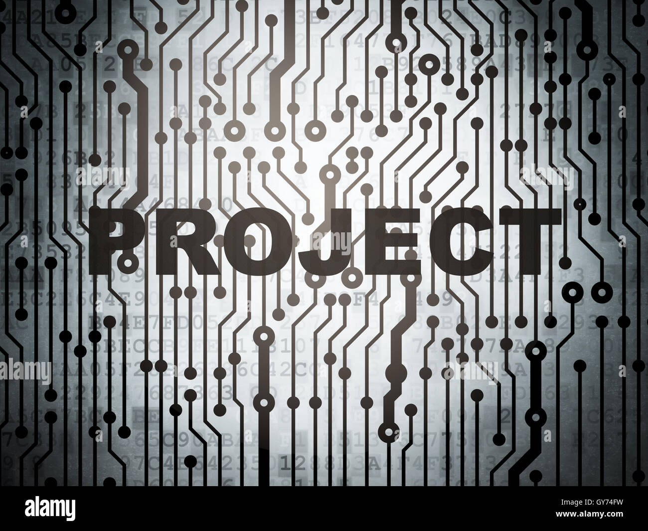 Business concept: circuit board with Project Stock Photo - Alamy
