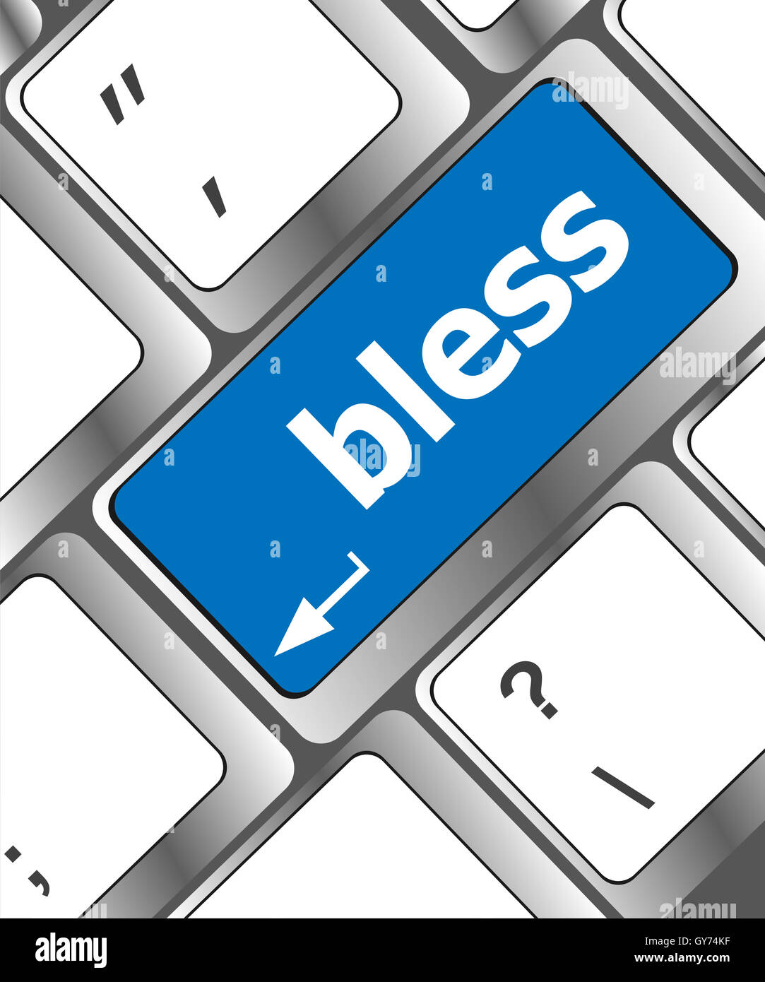 Bless text on computer hi-res stock photography and images - Alamy