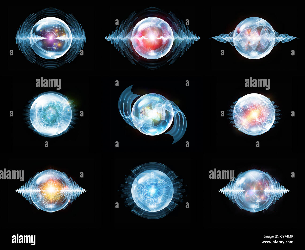 Virtual Wave Particle Stock Photo - Alamy