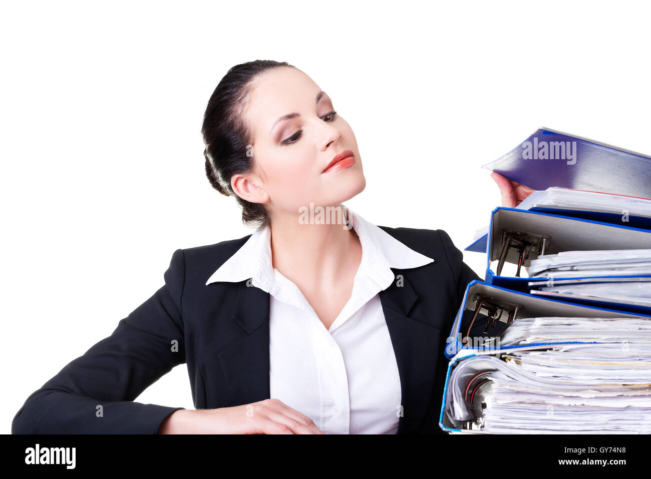 Woman with document binder hi-res stock photography and images - Alamy