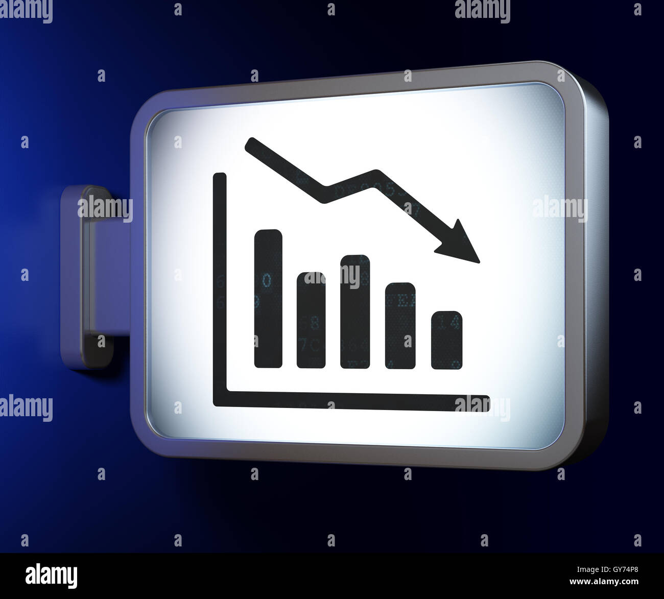 Business concept: Decline Graph on billboard background Stock Photo - Alamy