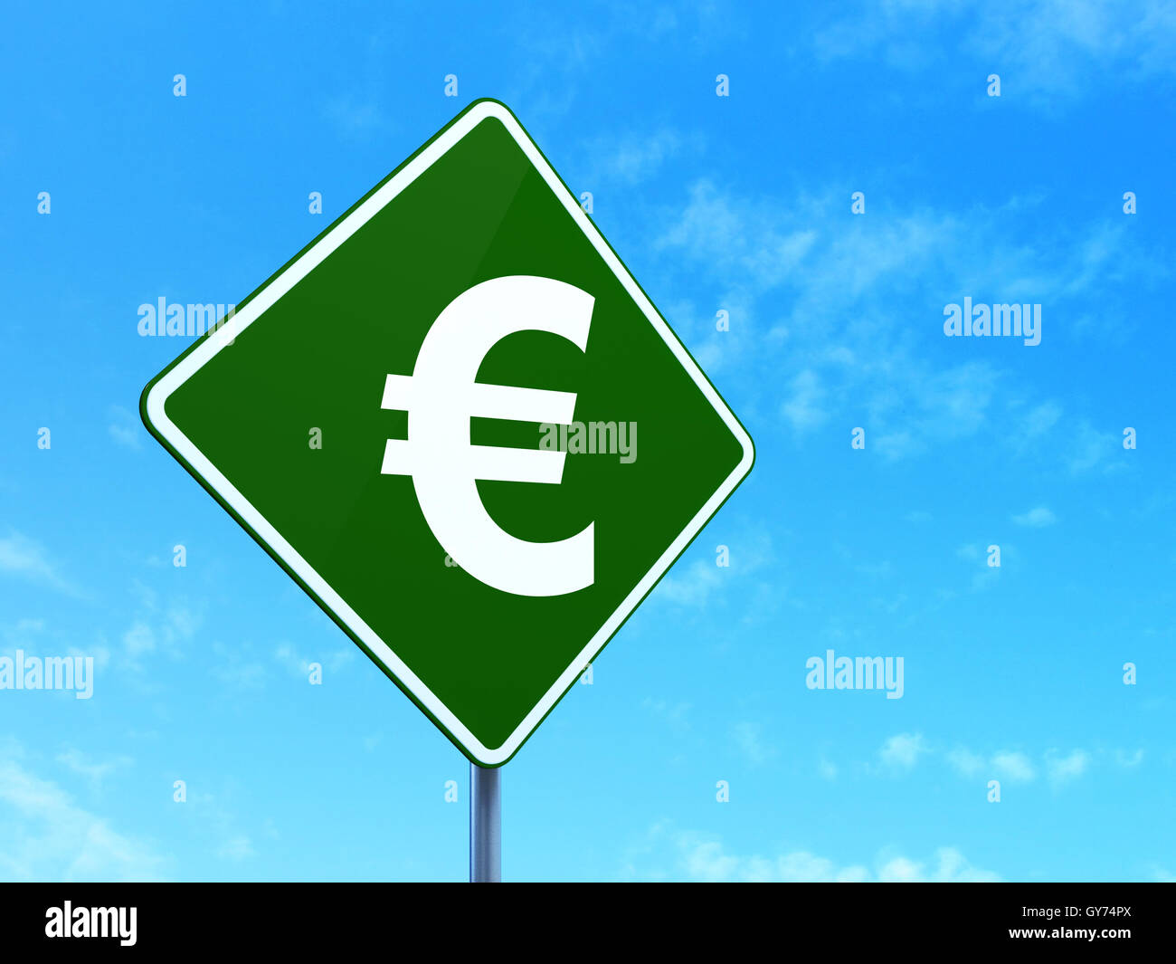 Euro icon on signboard hi-res stock photography and images - Alamy