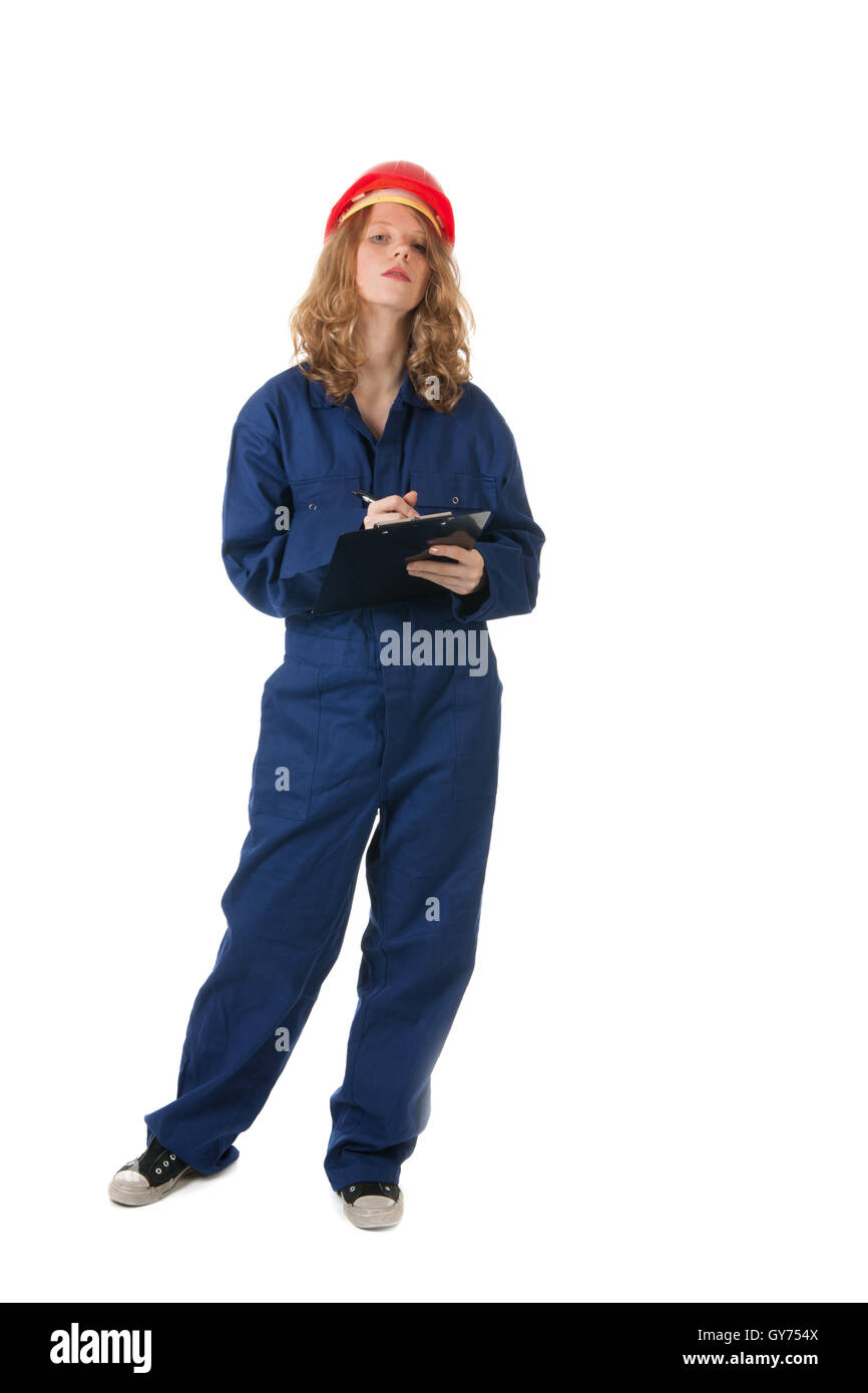 Young woman with clipboard Stock Photo - Alamy