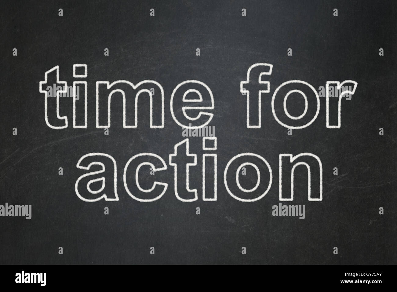 Time concept: Time for Action on chalkboard background Stock Photo - Alamy