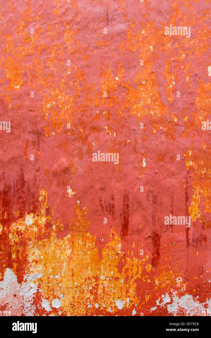Menorca Ciutadella red grunge facade texture Stock Photo - Alamy