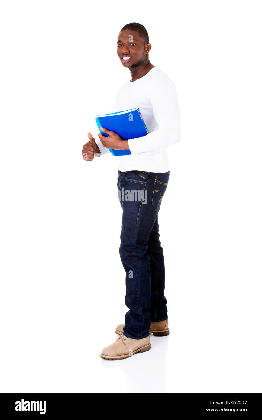 Cheerful businessman holding folder Cut Out Stock Images & Pictures - Alamy