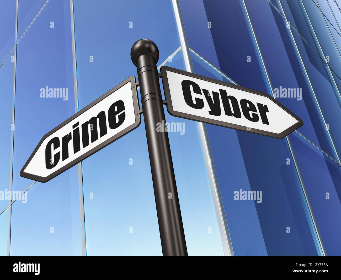 Security concept: sign Cyber Crime on Building background Stock Photo ...