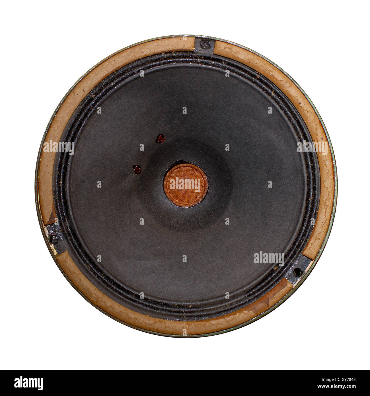 Isolated Old Vintage Music Dynamic Speaker on a white background Stock ...