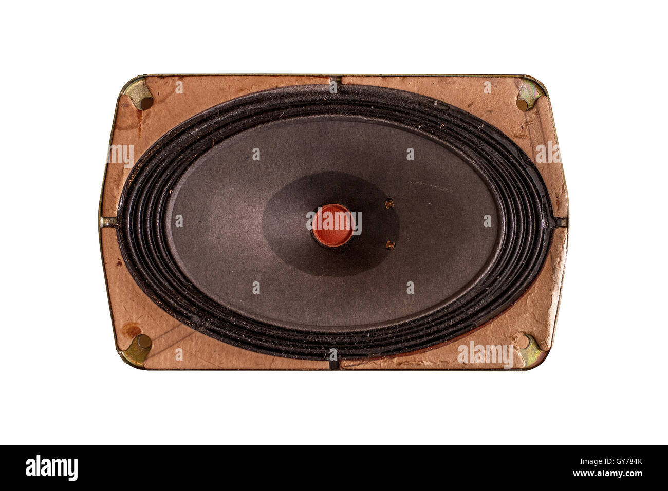 Isolated Old Vintage Music Dynamic Speaker on a white background Stock ...