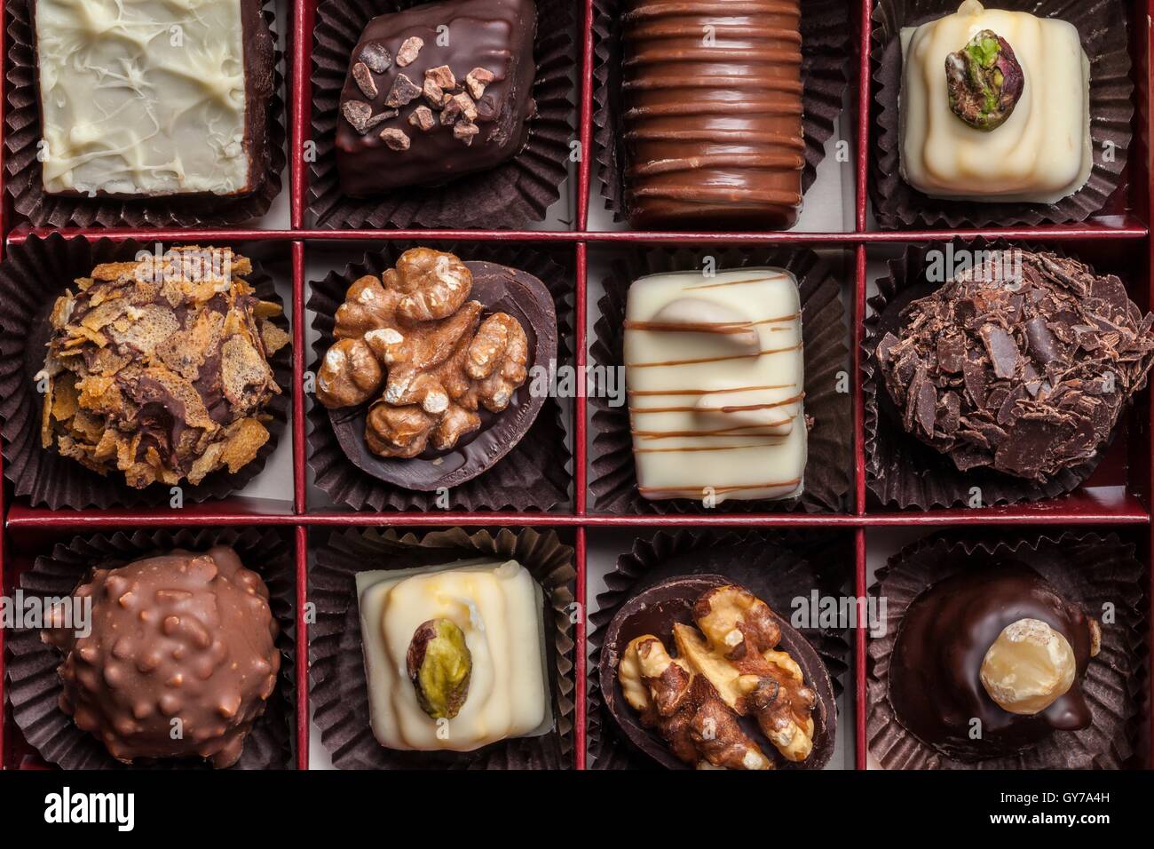 White collection chocolates hi-res stock photography and images - Alamy