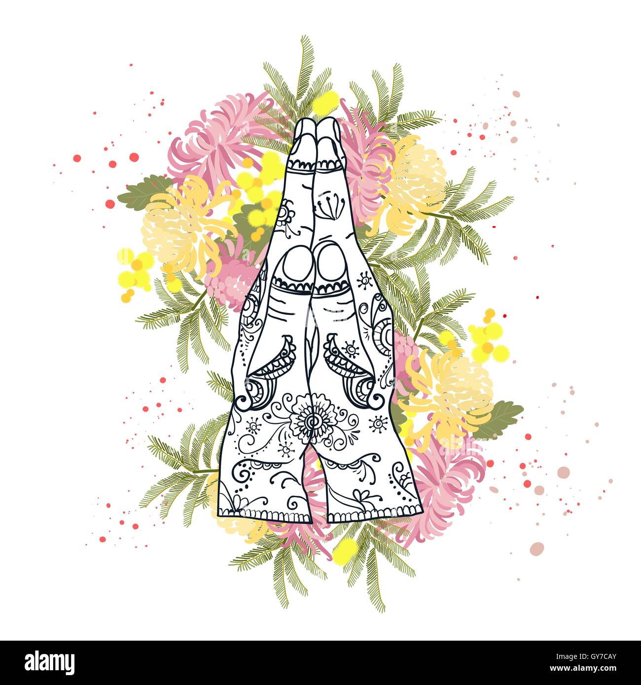 Yoga prayer mudra Cut Out Stock Images & Pictures - Alamy