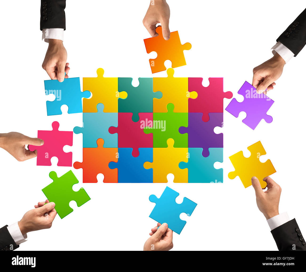 Team work for one goal Stock Photo - Alamy