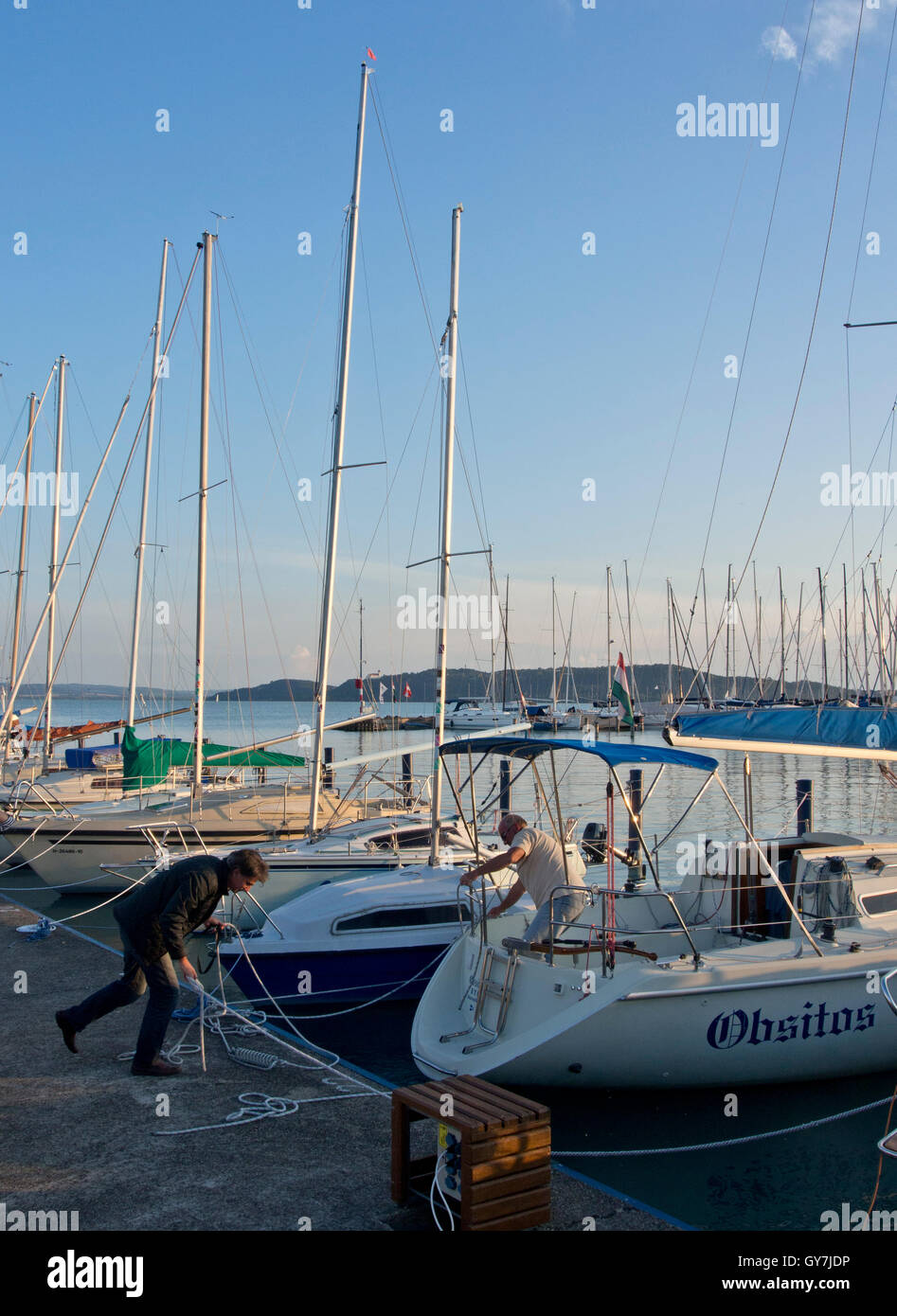Yatchs in the Balatonfured resort on Lake Balaton.Hungary Stock Photo ...
