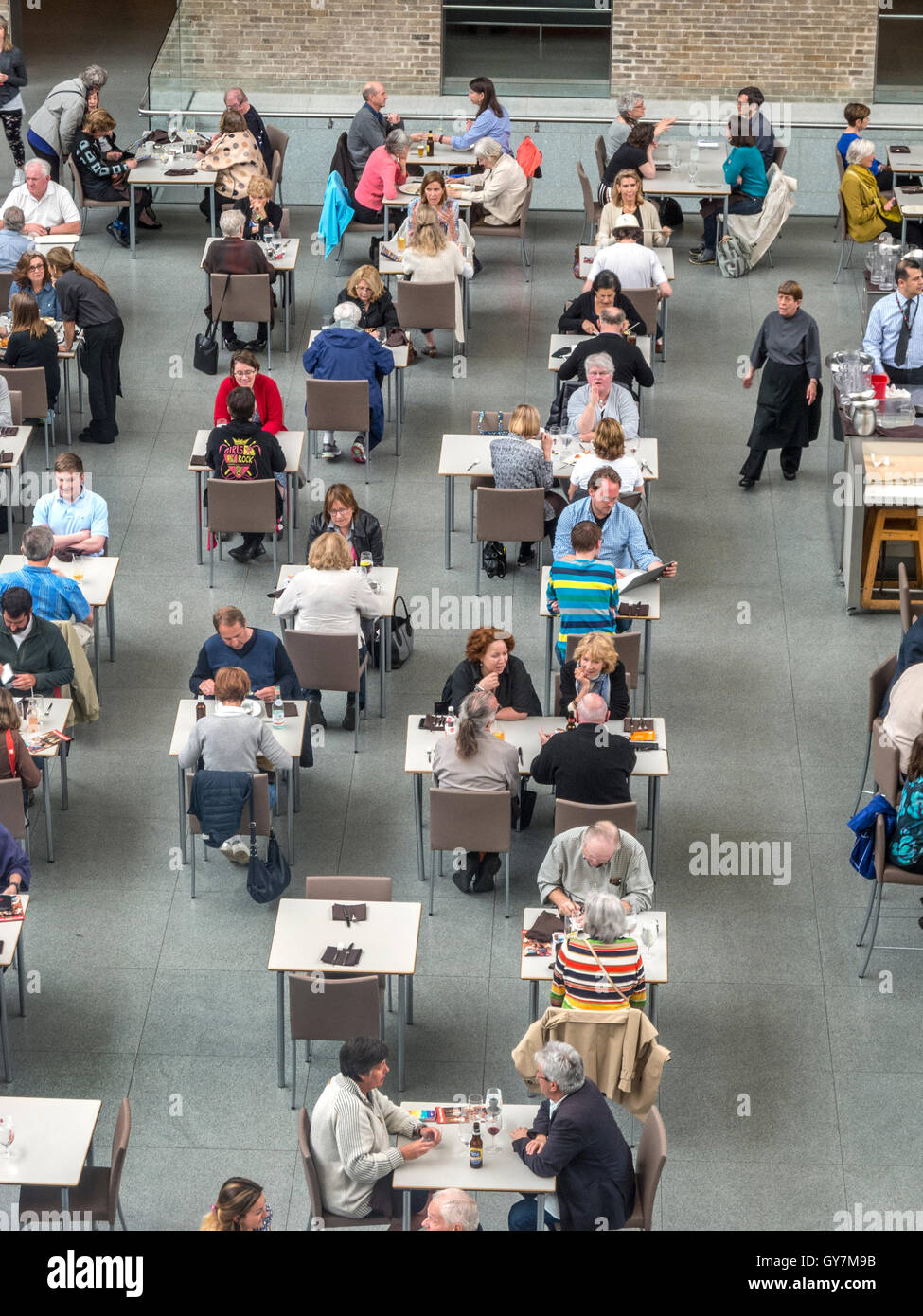 Lunchtime diners eat at the New American Cafe at the Boston Museum of ...