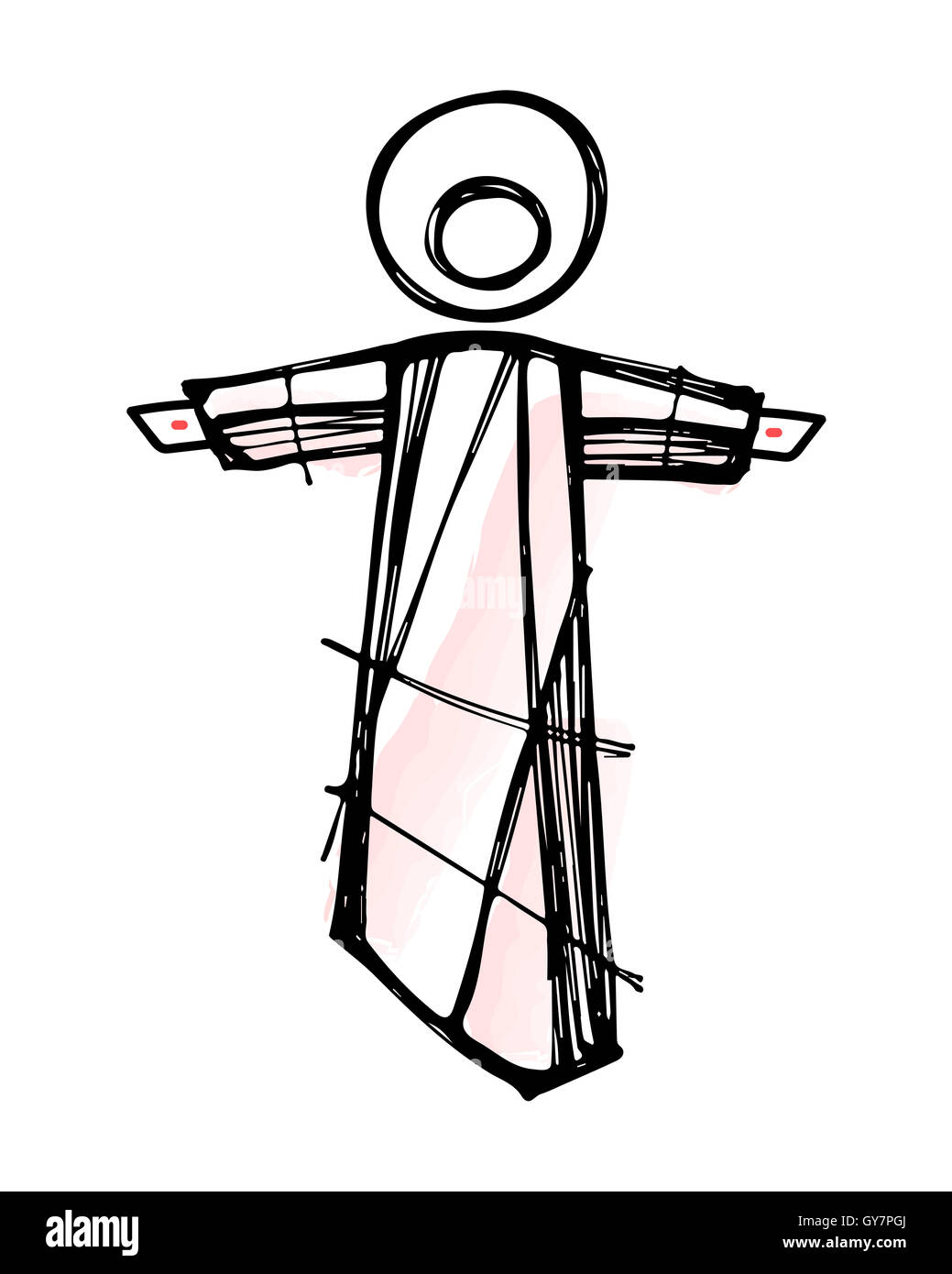 Hand drawn vector illustration or drawing of Jesus Christ Resurrection ...