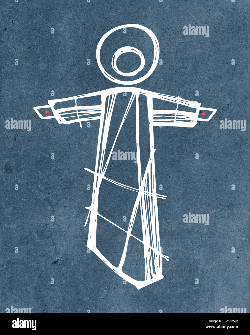 Hand drawn vector illustration or drawing of Jesus Christ Resurrection ...