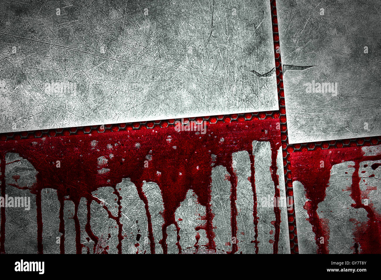 set 8. bloody metal wall for horror content and halloween festival. 3d ...