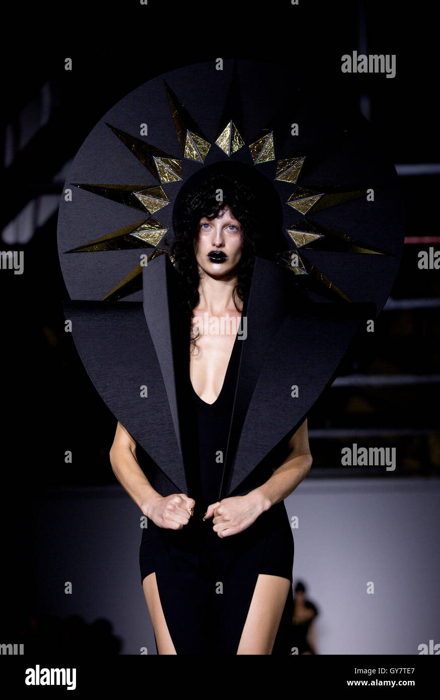 Models on the catwalk during the Gareth Pugh Spring/ Summer 2017 London ...