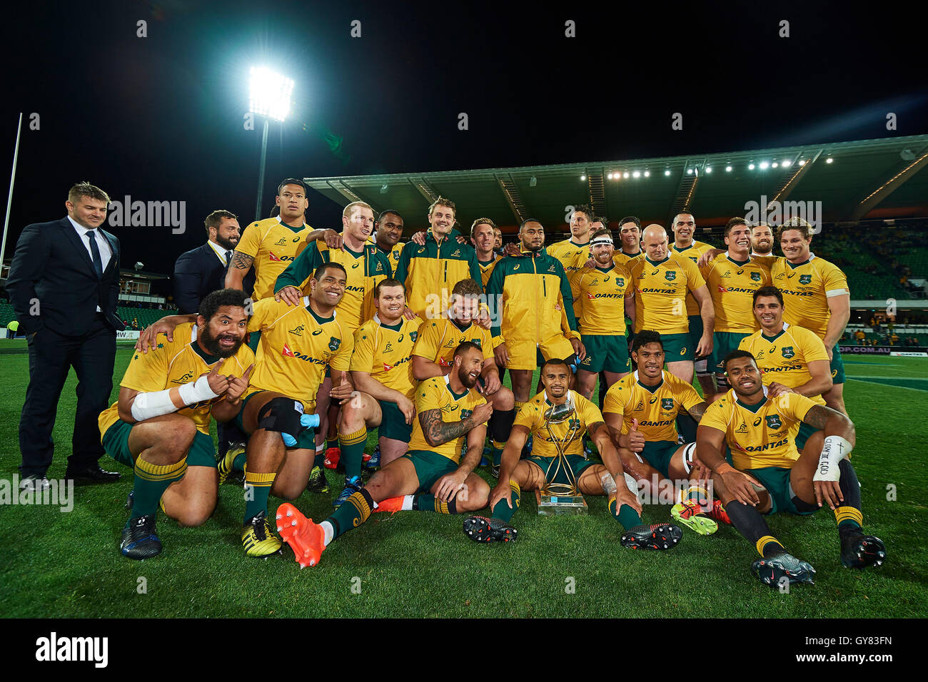 Perth, Australia. 17th Sep, 2016. The Wallabies celebrate the win with ...