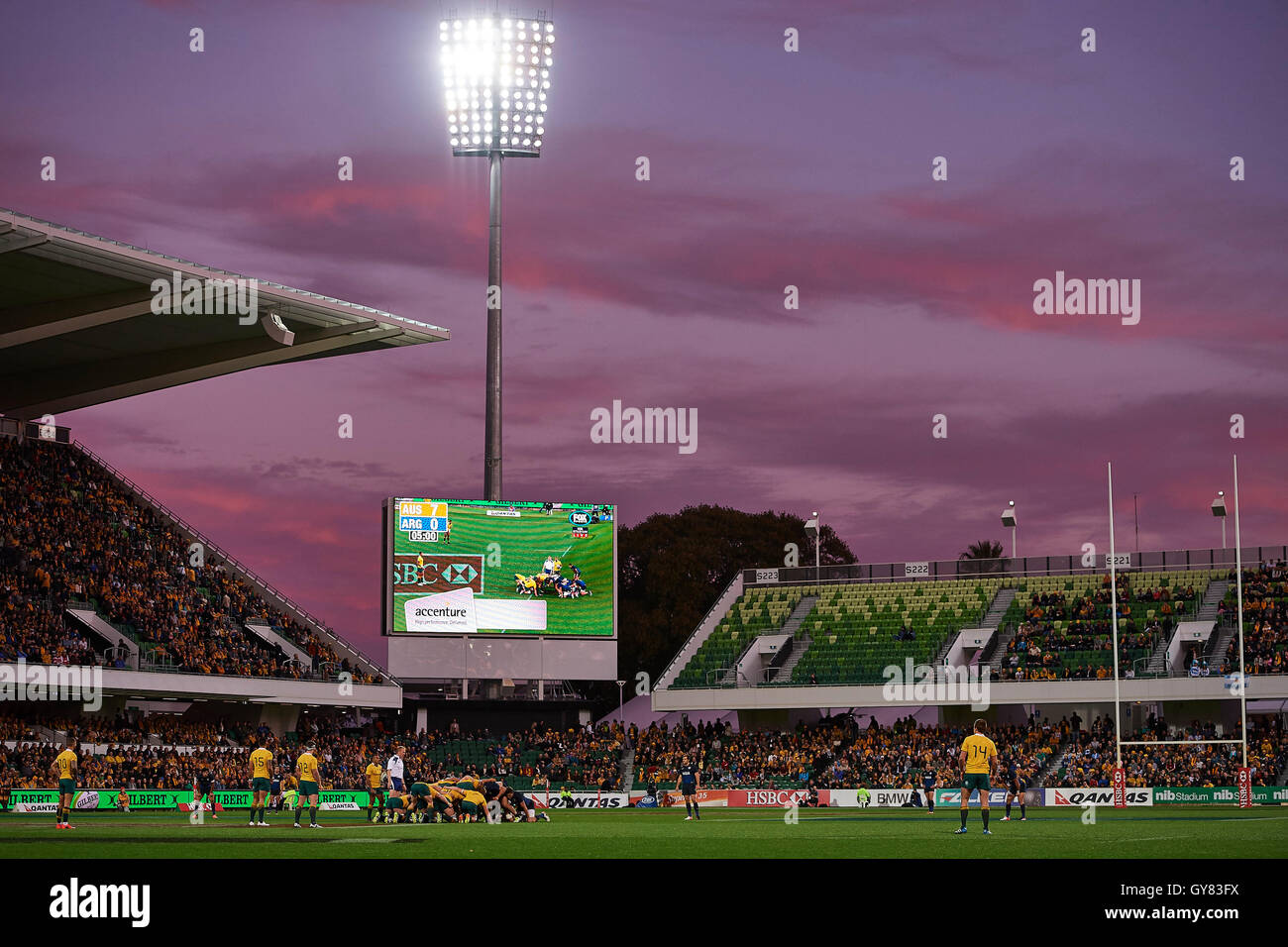 Perth, Australia. 17th Sep, 2016. The teams settle for a scrum as the ...