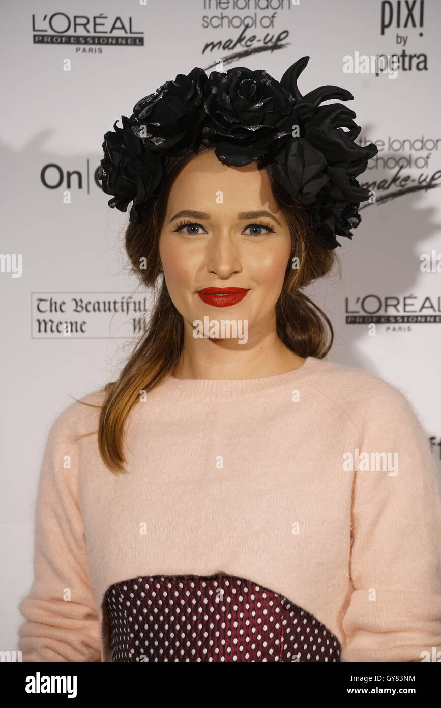 London, UK. 17th Sept, 2016: Model wearing Milo Maria Spring Summer ...